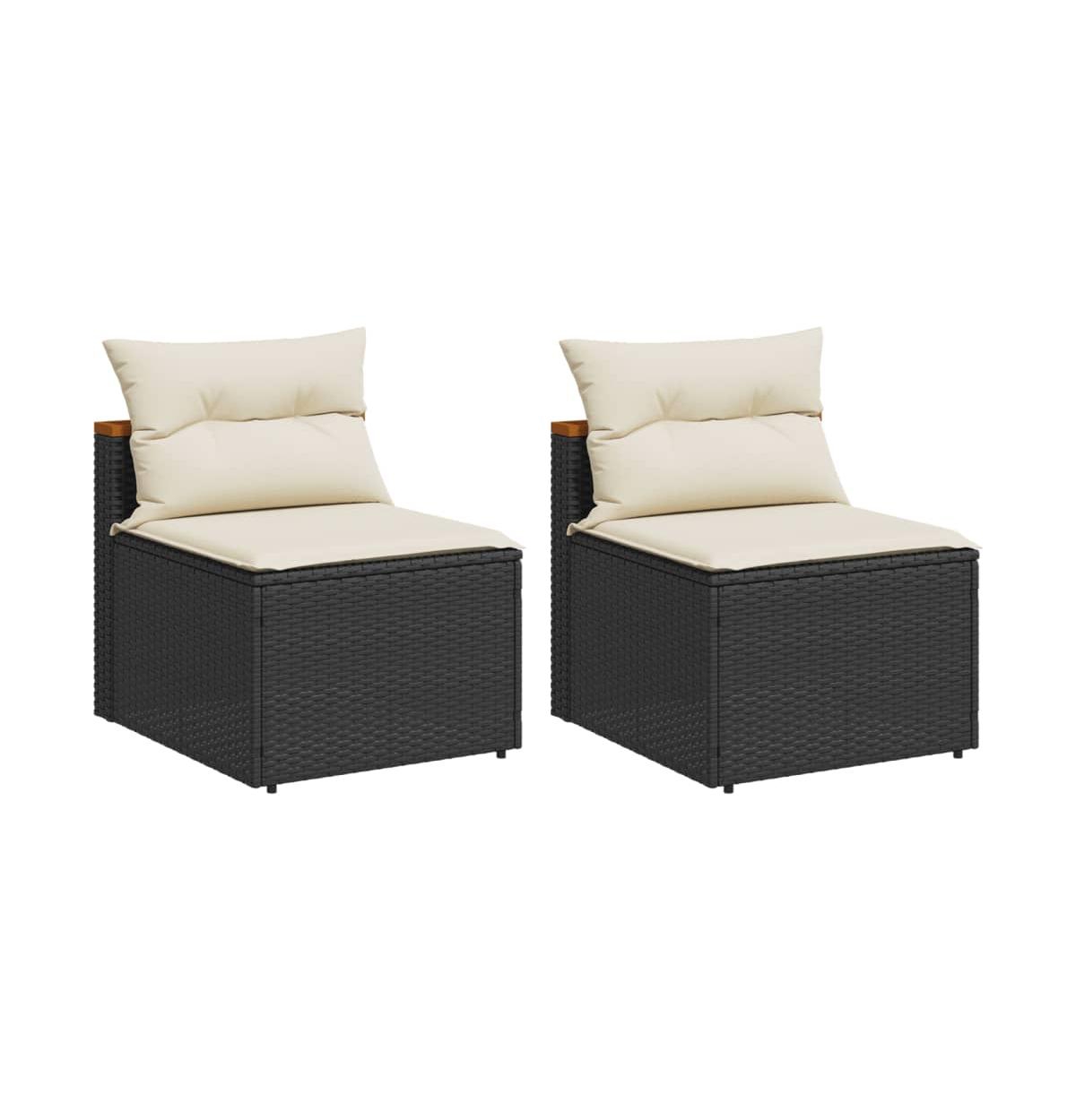 Click here for vidaXL Patio Sofas Armless with Cushions 2 pcs Bla... prices