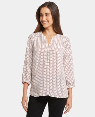 NYDJ Women's Pintuck Split Neck Top - Macy's