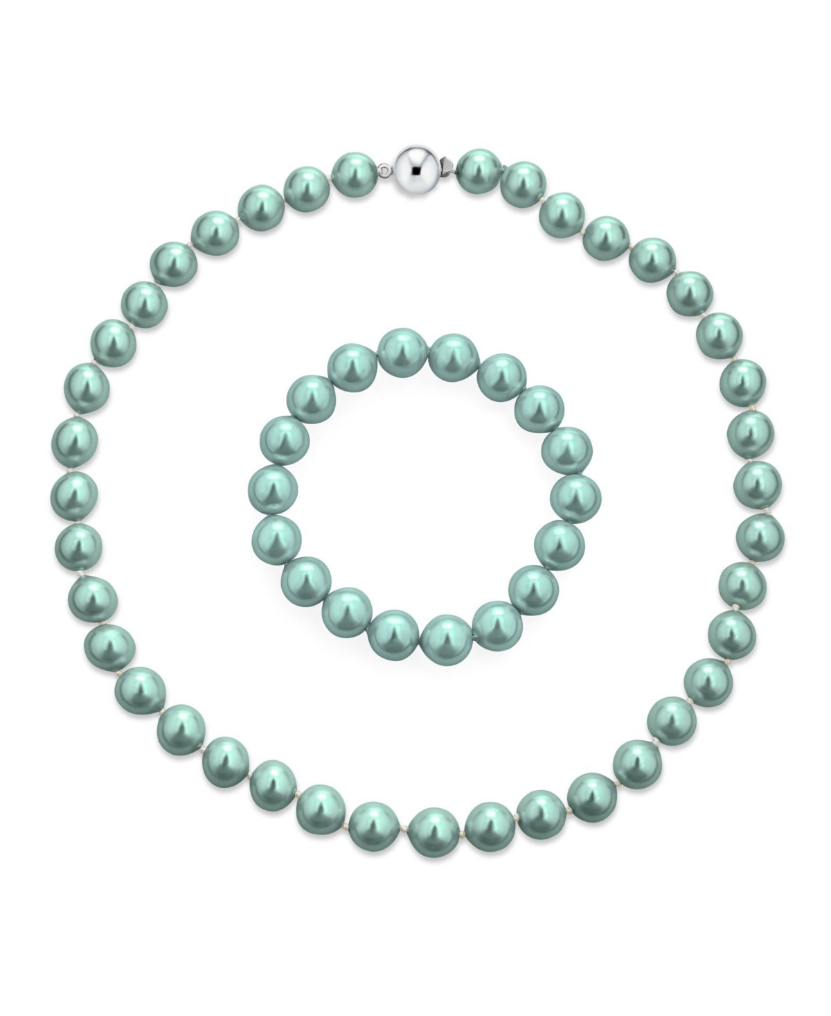 Click here for Bling Jewelry White Strand Necklace Rhodium Plated... prices