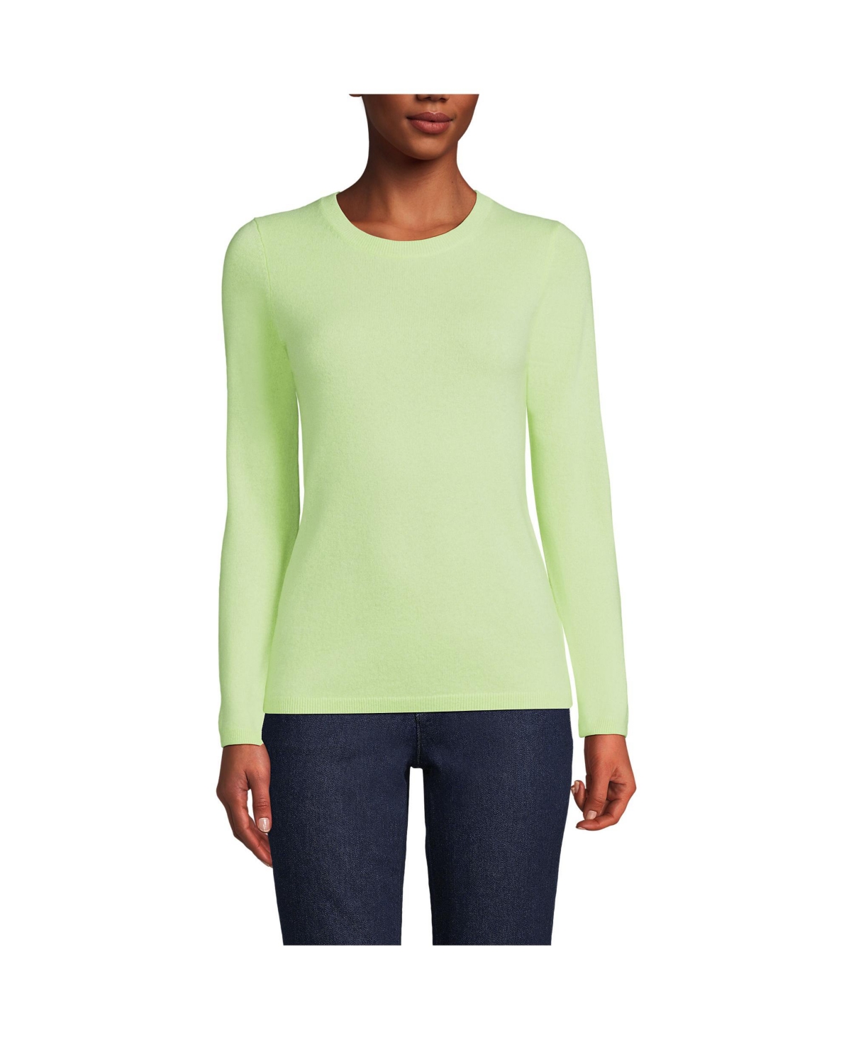 Click here for Lands End Womens Cashmere Sweater - Fluorescent gr... prices