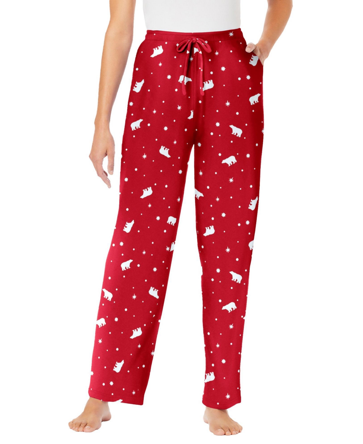 Click here for Dreams & Co. Womens Knit Sleep Pant - Classic red... prices