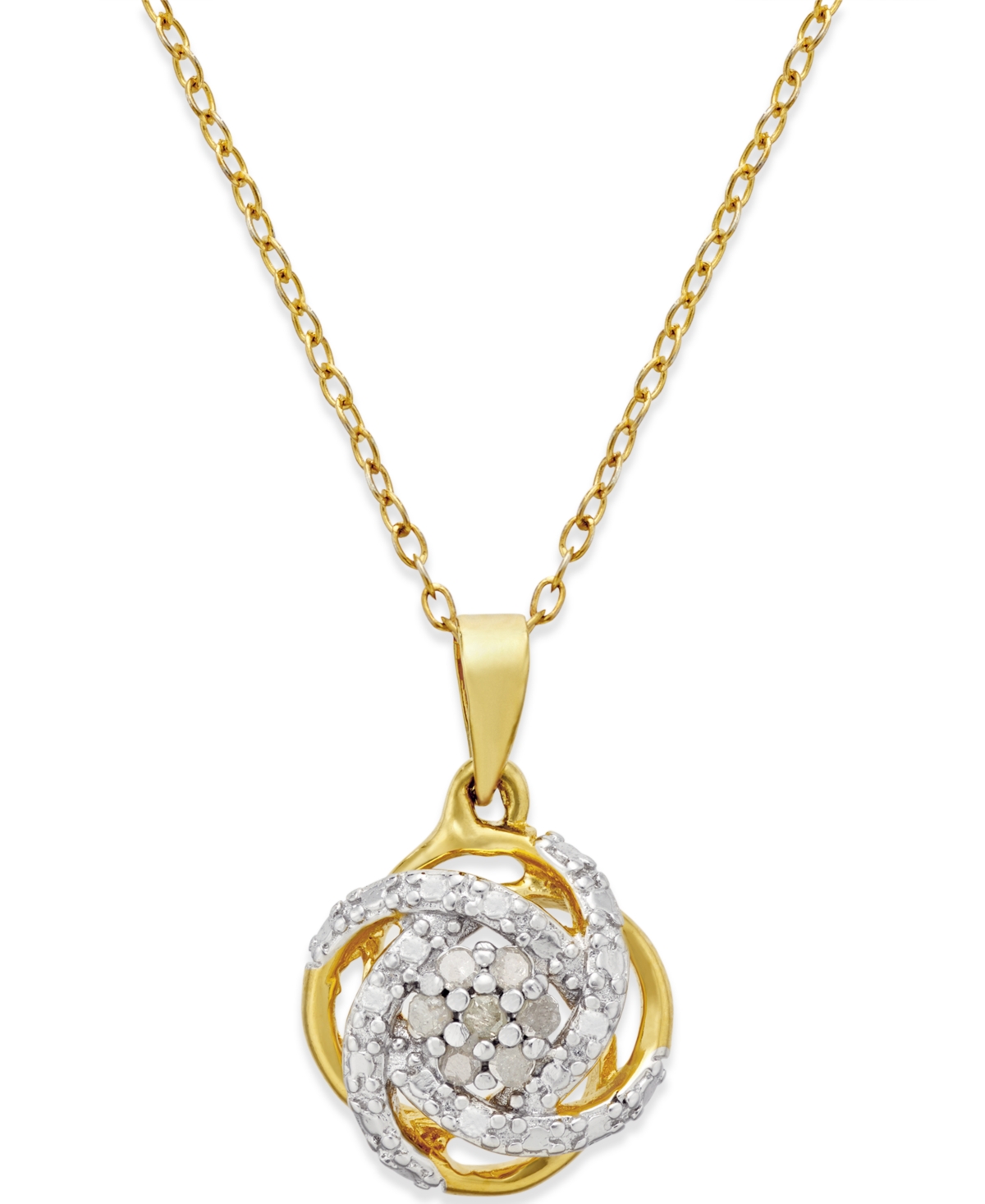Click here for Diamond Love Knot 18 Pendant Necklace (1/10 ct. t.... prices