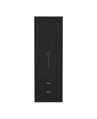 Portugal Armoire 70H", Double Door Cabinet, Two Drawers, Metal Handles ...
