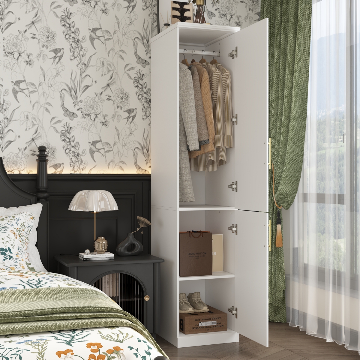 Click here for Minimalist style white double door wardrobe  bedro... prices