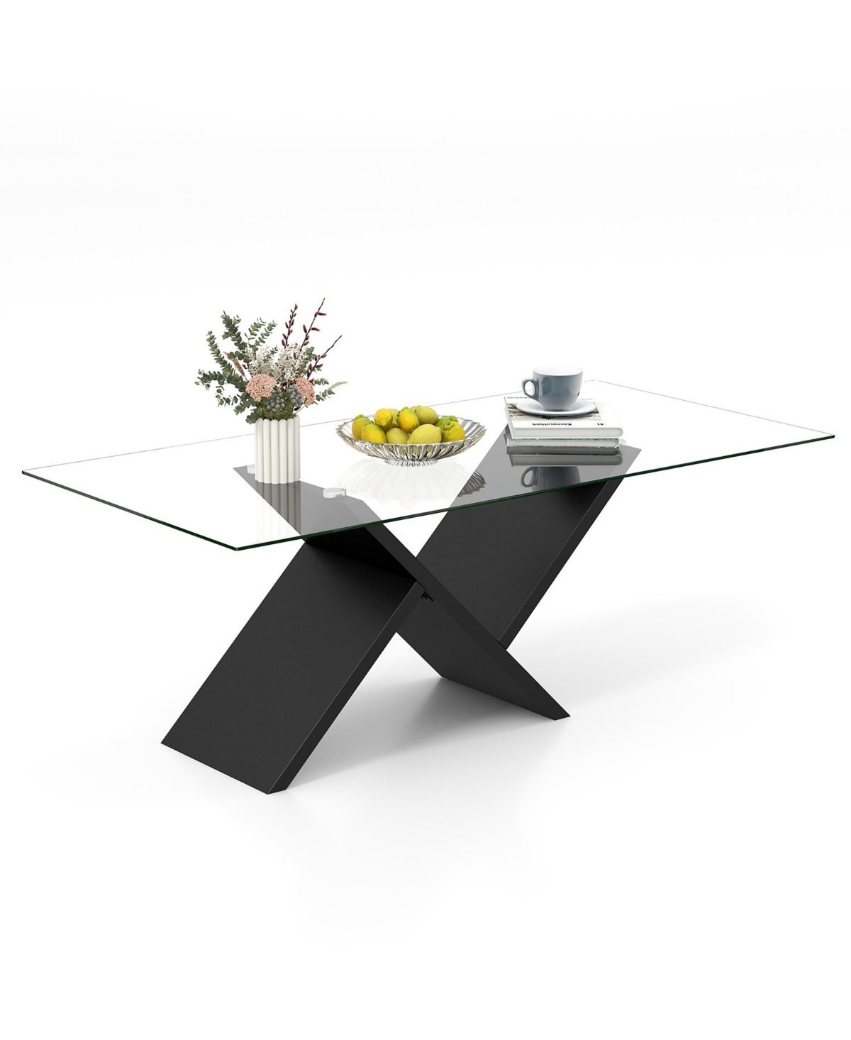 Click here for Gymax 47 Rectangle Glass Coffee Table w/ Tempered... prices