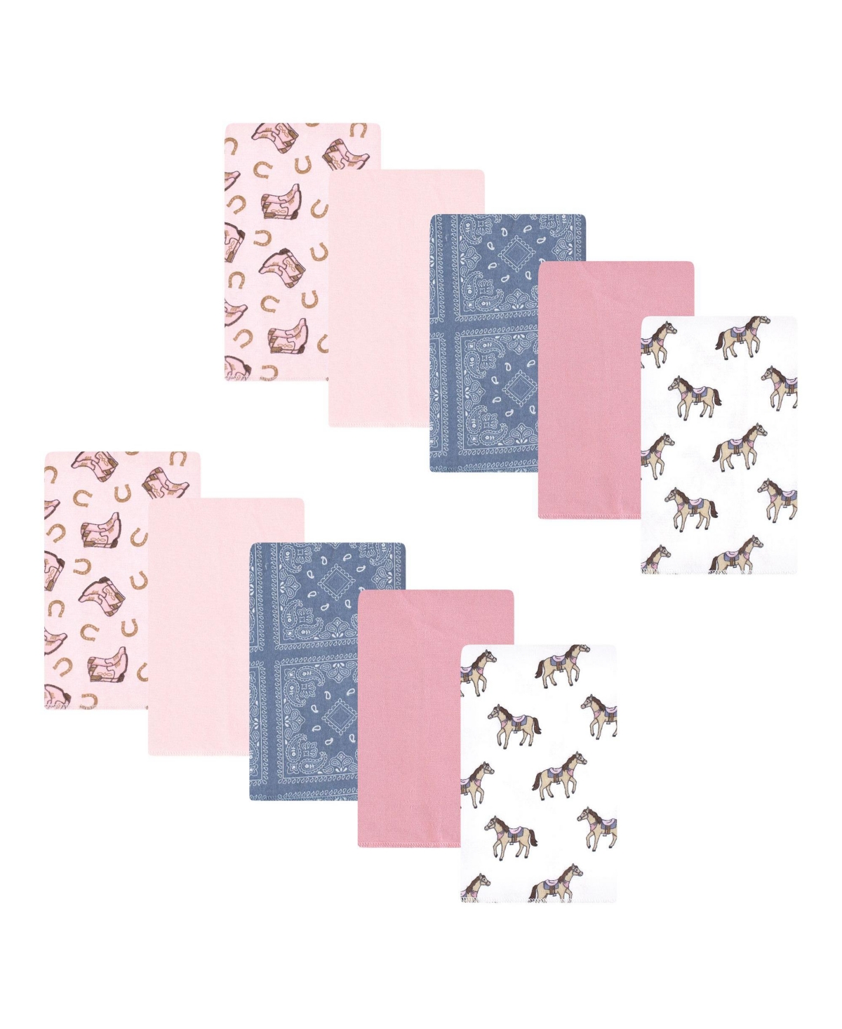 Click here for Hudson Baby Girls 10Pk Flannel Burp Cloth - Cowgir... prices