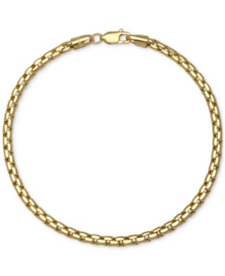 Polished Rounded Box Link Chain Bracelet in 14k Gold - Macy's