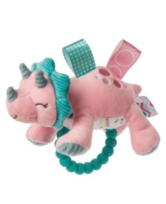 Mary Meyer Taggies Soft Baby Rattle with Teether Ring, Aroar-a-Saurus ...