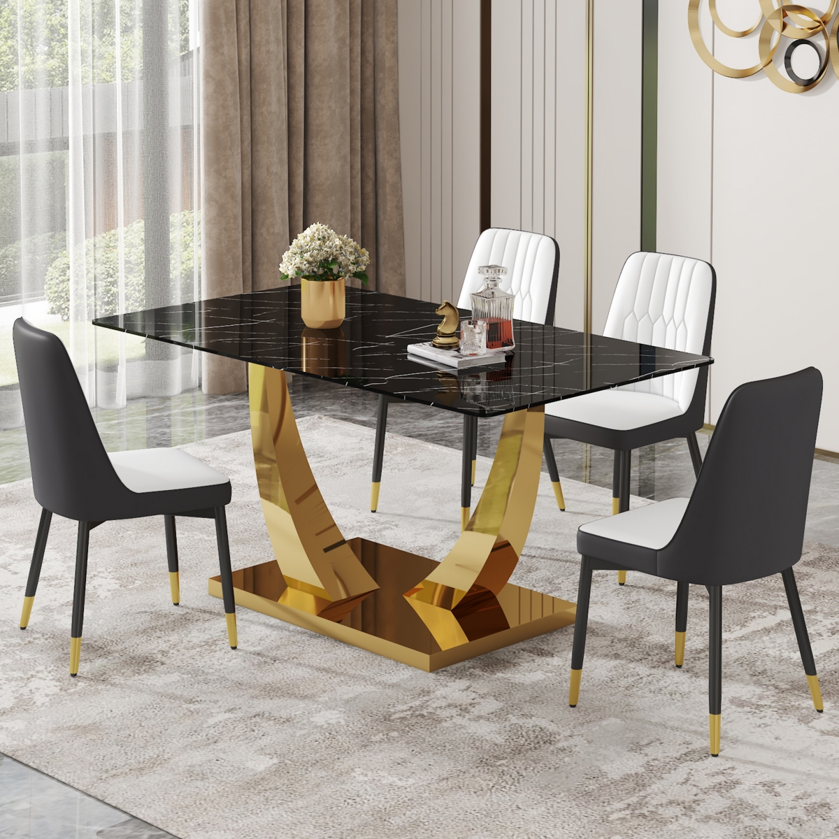 Click here for Streamdale Furniture Table and chair set.Modern re... prices