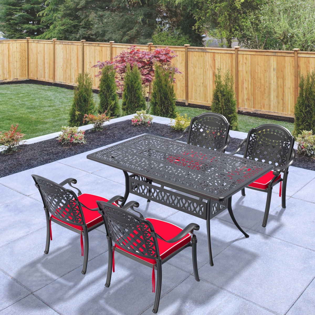 Click here for Streamdale 5-Piece Cast Aluminum Patio Set with As... prices