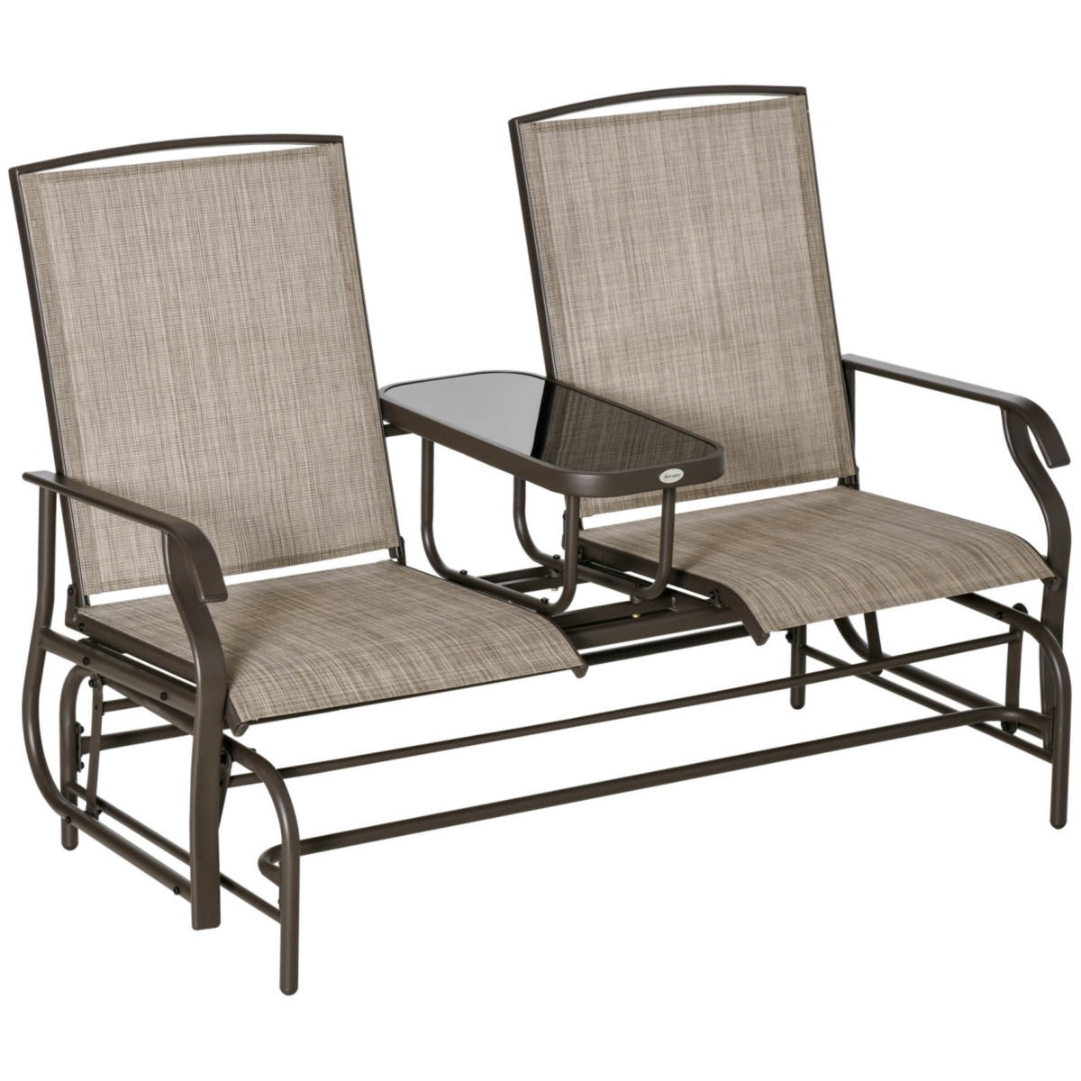 Click here for Outdoor Glider Bench with Center Table  Metal Fram... prices