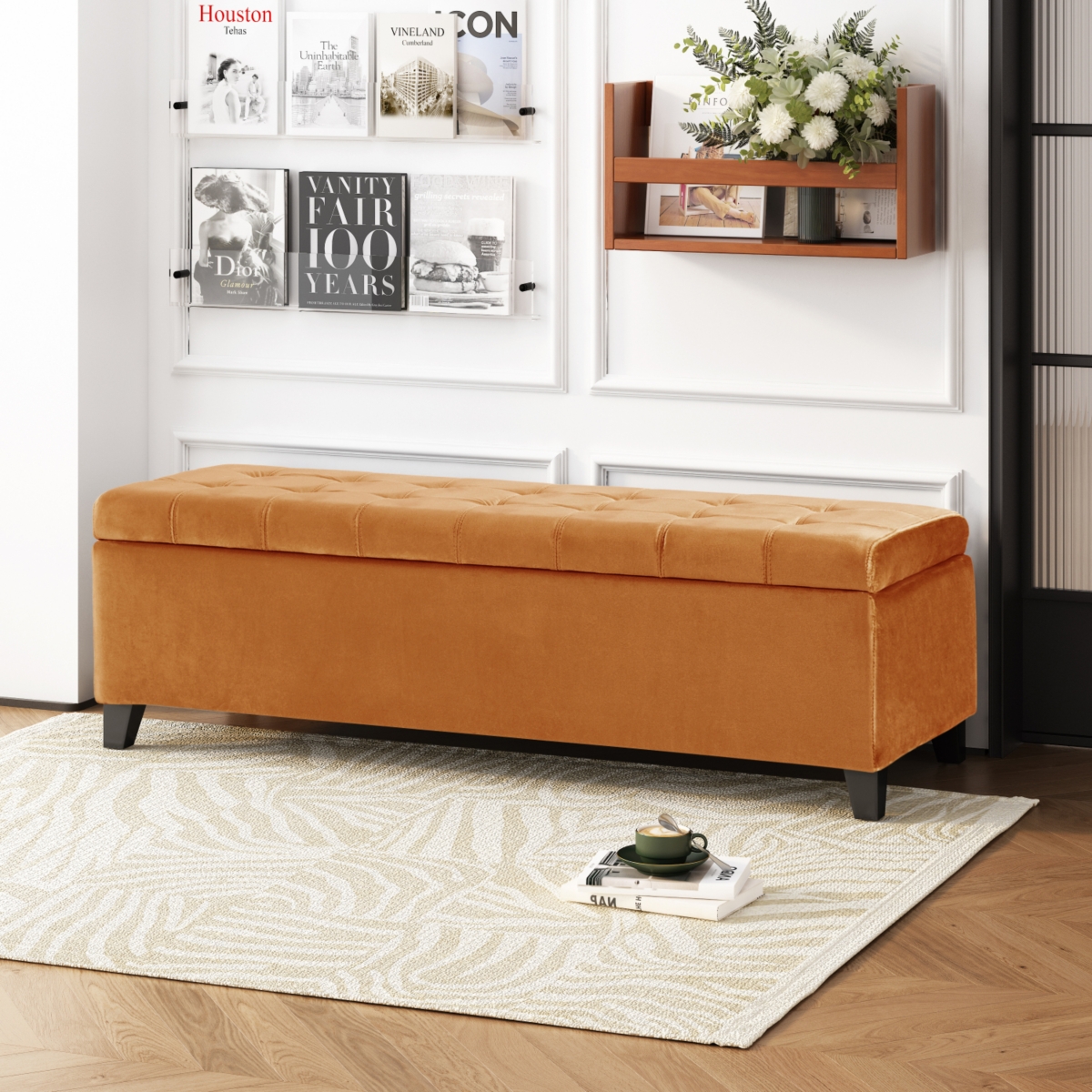 Click here for Luxurious Velvet Ottoman with Lift-Top Storage and... prices