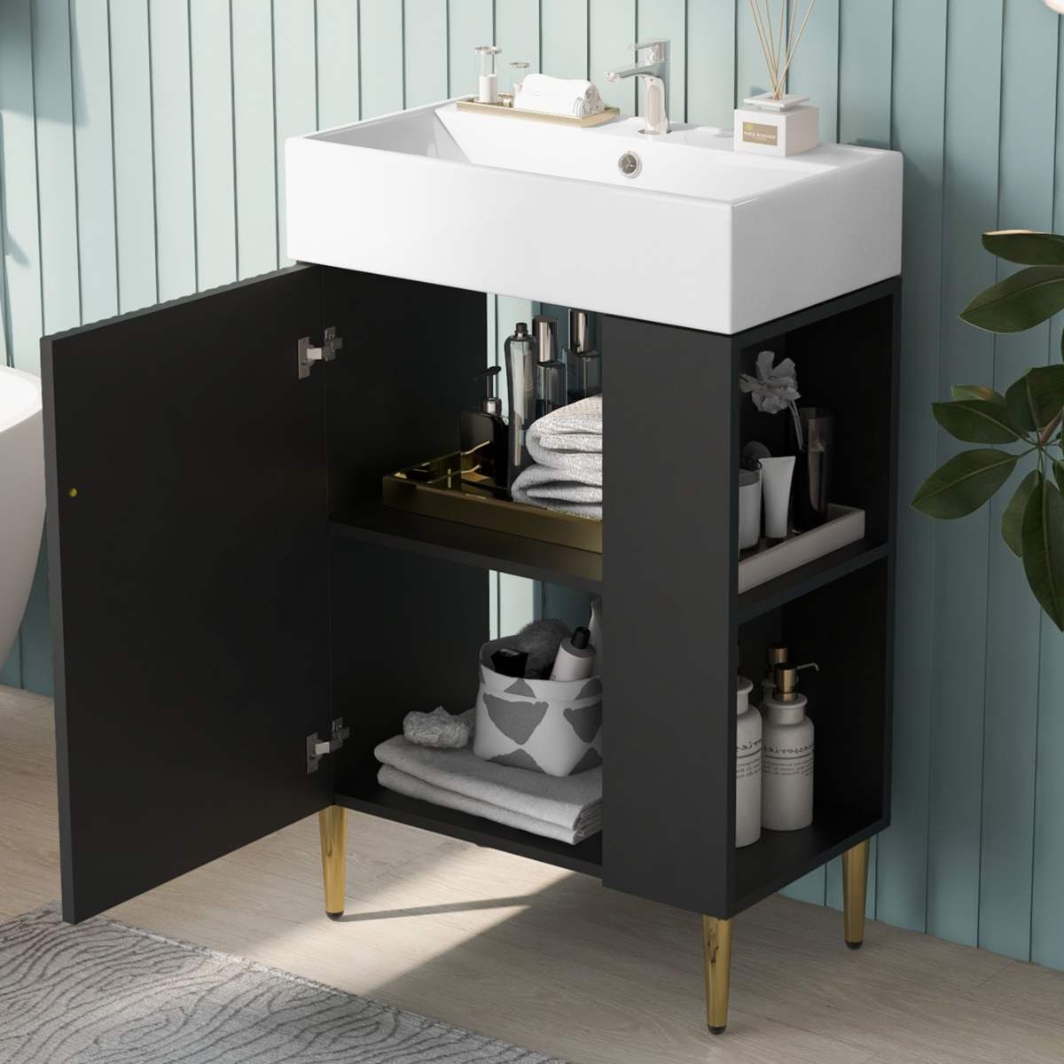 Click here for Streamdale Black Bathroom Vanity with Sink & Stora... prices