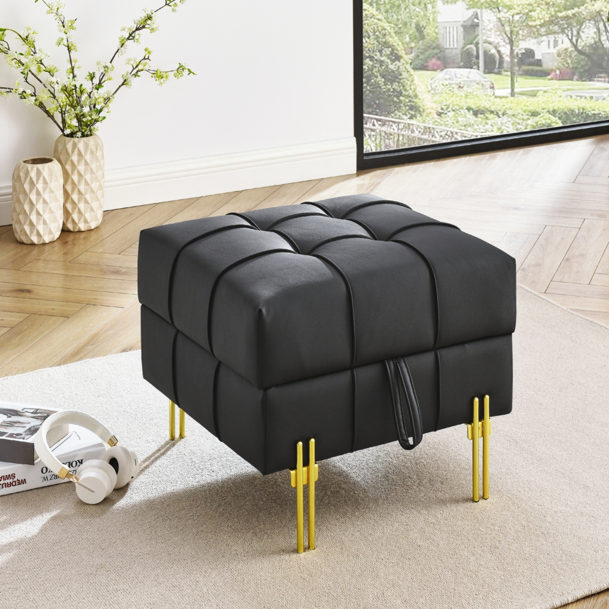Click here for 22 inches Anti-scratch Leather Storage Ottoman  Pe... prices