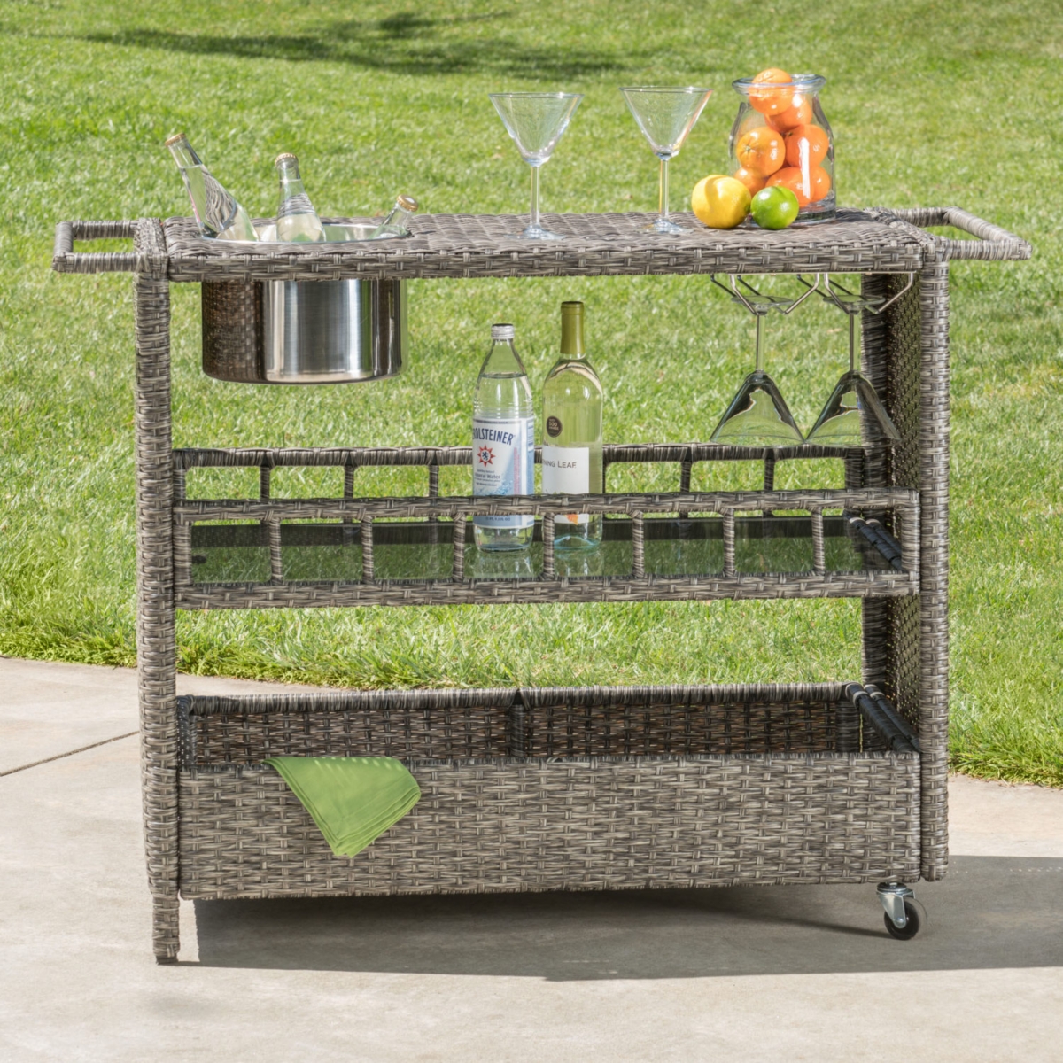 Click here for Simplie Fun Puerta Wicker Barcart - Black prices