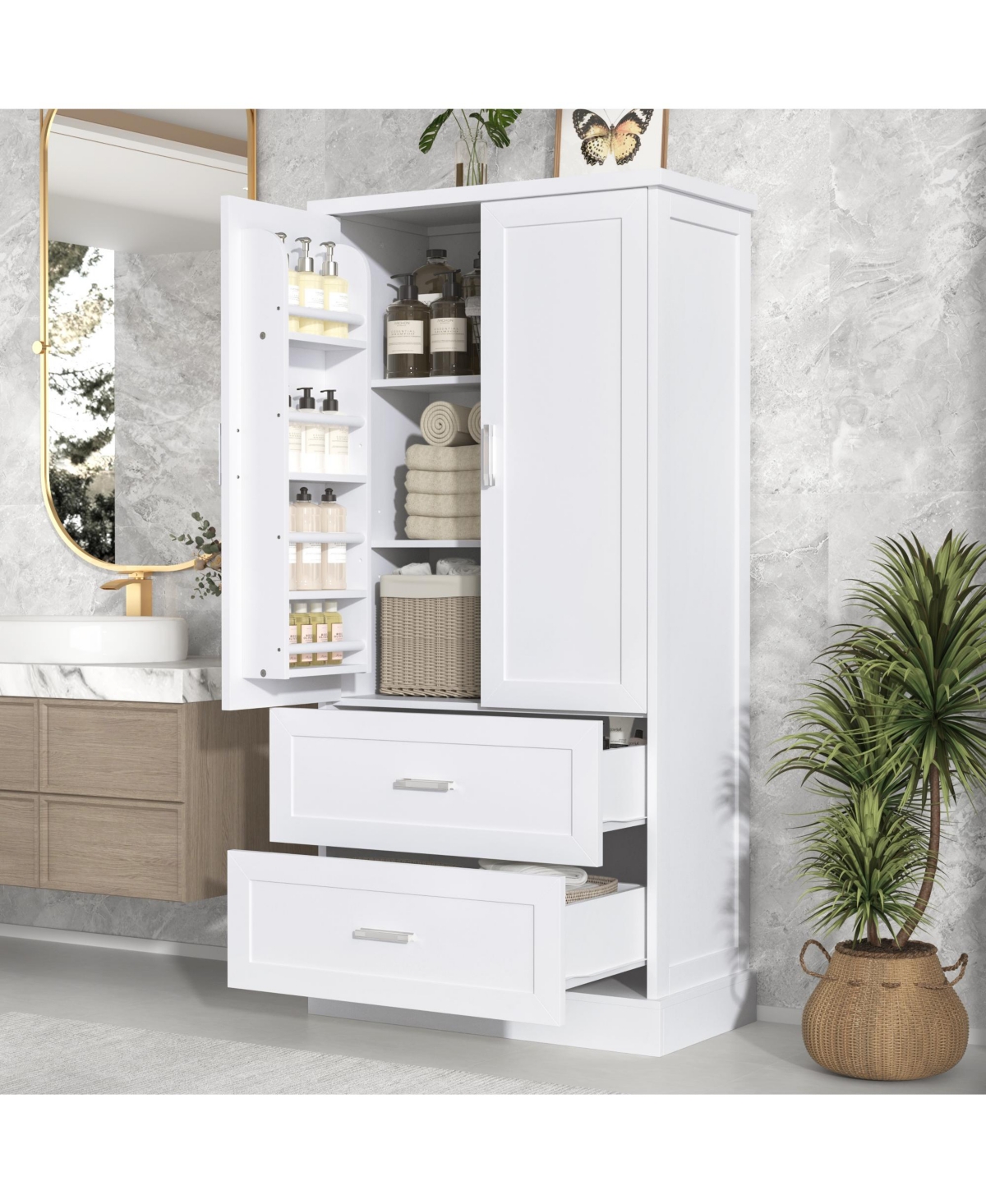 Click here for Simplie Fun Tall Bathroom Storage Cabinet  Cabinet... prices