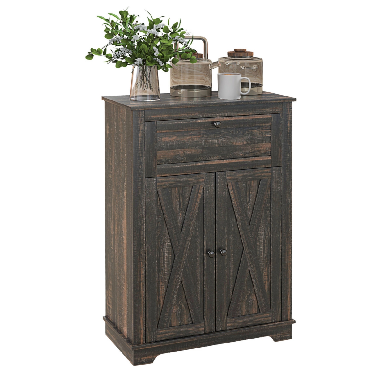 Click here for Farmhouse Barn Door Accent Cabinet  Kitchen Sidebo... prices