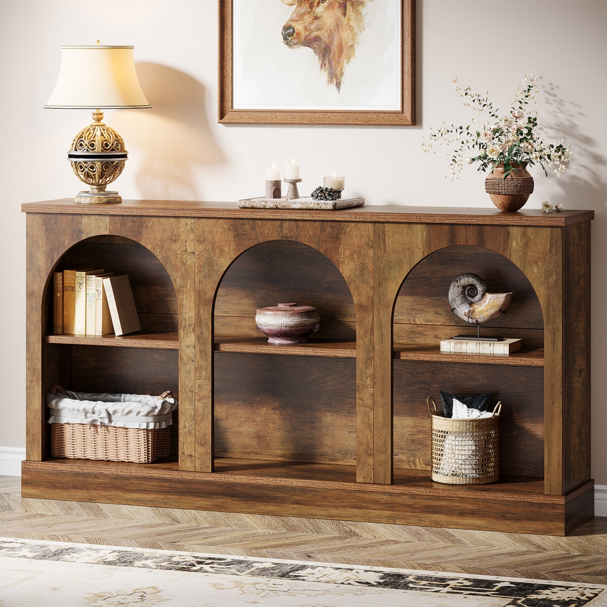 Click here for Tribesigns Farmhouse Console Table  63-Inch Long E... prices