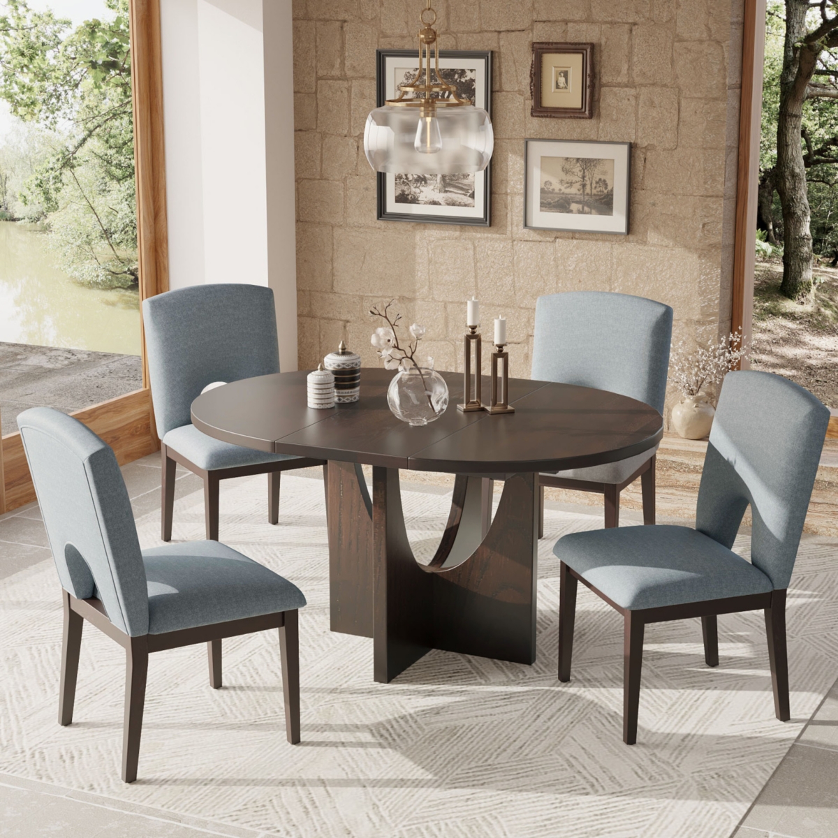 Click here for Simplie Fun Modern 5-Piece Extendable Round Dining... prices