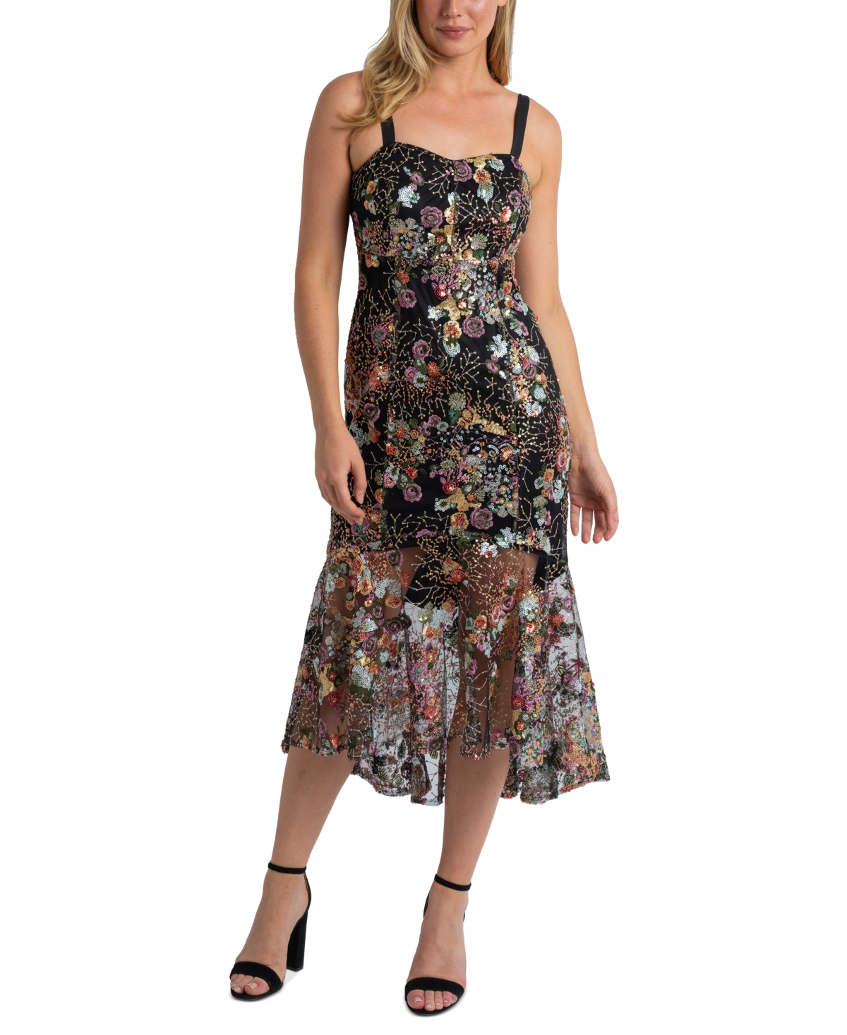 Click here for Sam Edelman Womens Floral Sequence Mermaid Midi Dr... prices