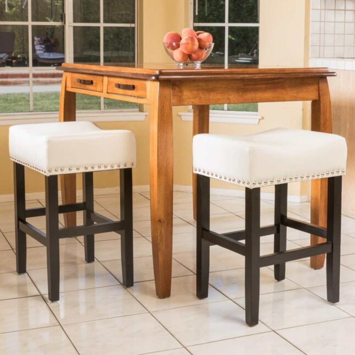 Click here for Streamdale Furniture 26-Inch Backless Ivory Leathe... prices