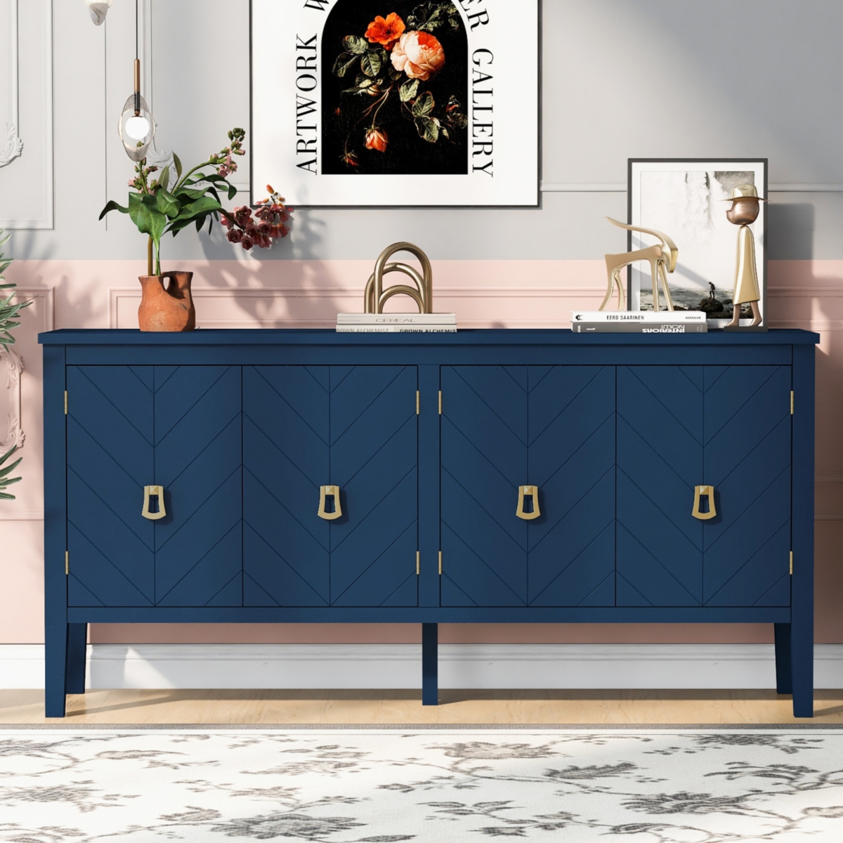 Click here for Streamdale Geometric Sideboard with Metal Handles... prices