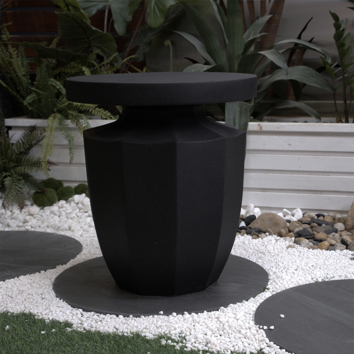Click here for Streamdale Modern Faux Terrazzo Garden Table - Bla... prices