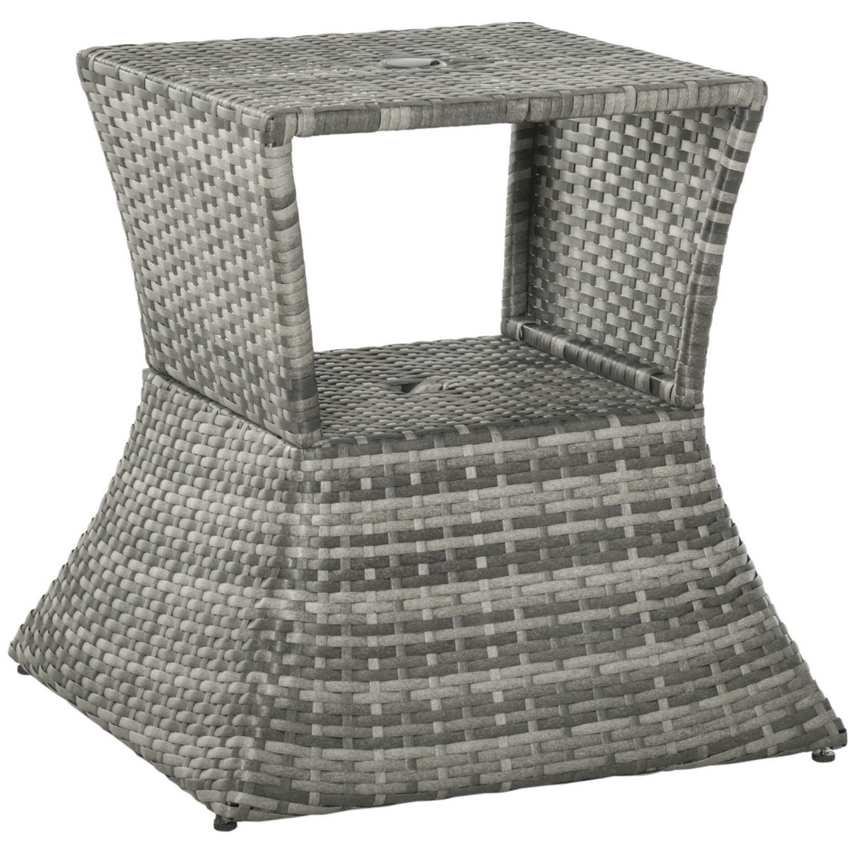 Click here for Rattan Wicker Side Table with Umbrella Hole  2 Tie... prices