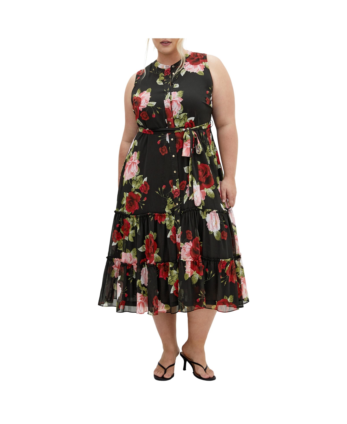 Click here for City Chic Plus Size Roma Print Dress - Dolce black prices