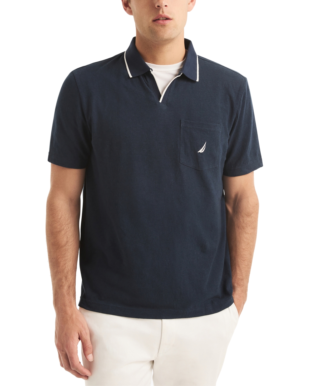 Click here for Nautica Mens Classic-Fit Tipped Johnny Collar Polo... prices