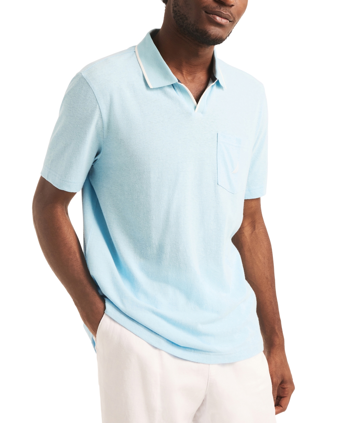 Click here for Nautica Mens Classic-Fit Tipped Johnny Collar Polo... prices