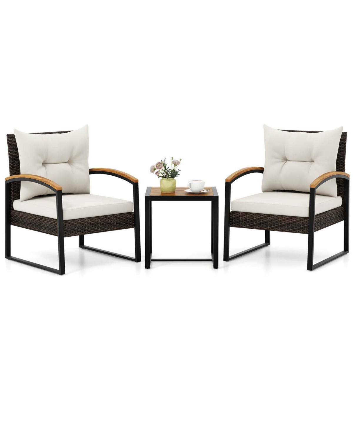 Click here for Costway 3 Pcs Patio Conversation Set with Coffee T... prices