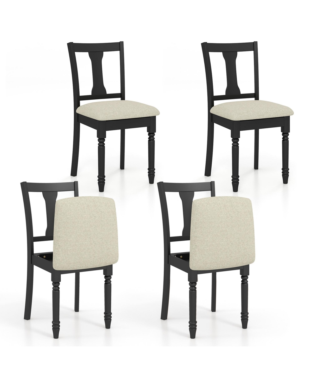 Click here for Gymax Set of 4 Upholstered Wooden Dining Chair w/... prices