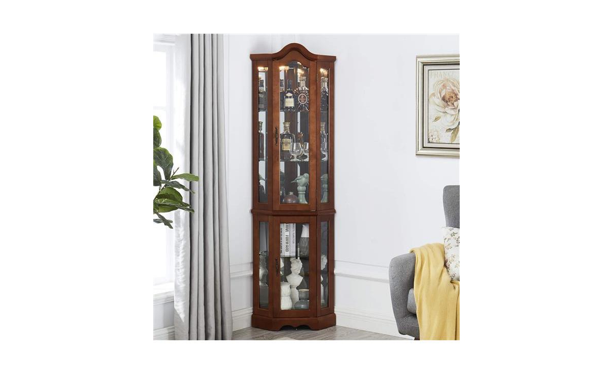 Click here for Glass Corner Curio Cabinet – Space-Saving D... prices