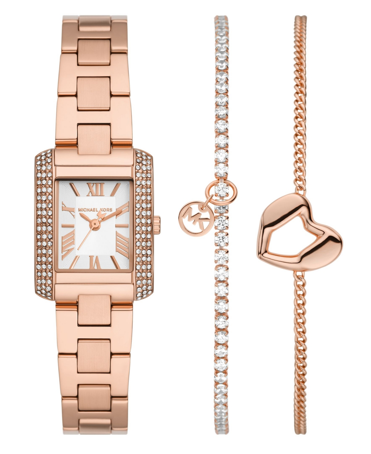 Click here for Michael Kors Womens Emery Three-Hand Rose Gold-Ton... prices