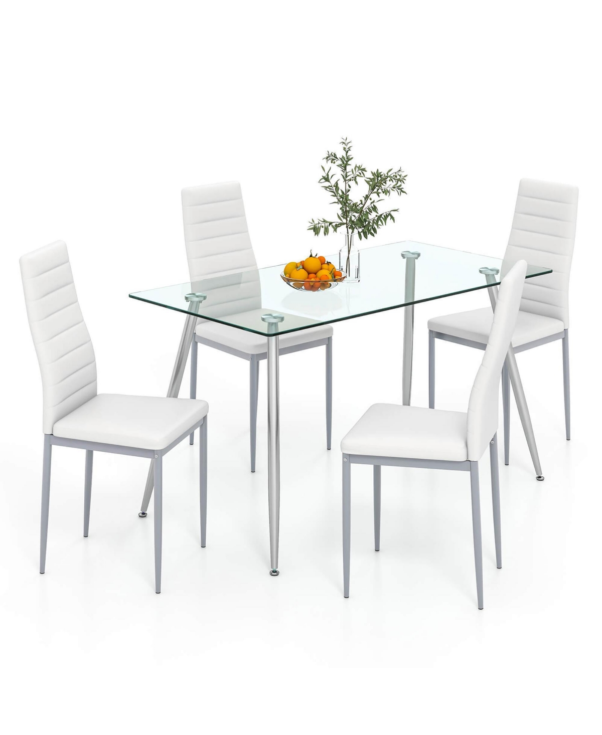 Click here for Gymax 5 Pcs 51 Rectangle Dining Set 0.3 Thick Glas... prices