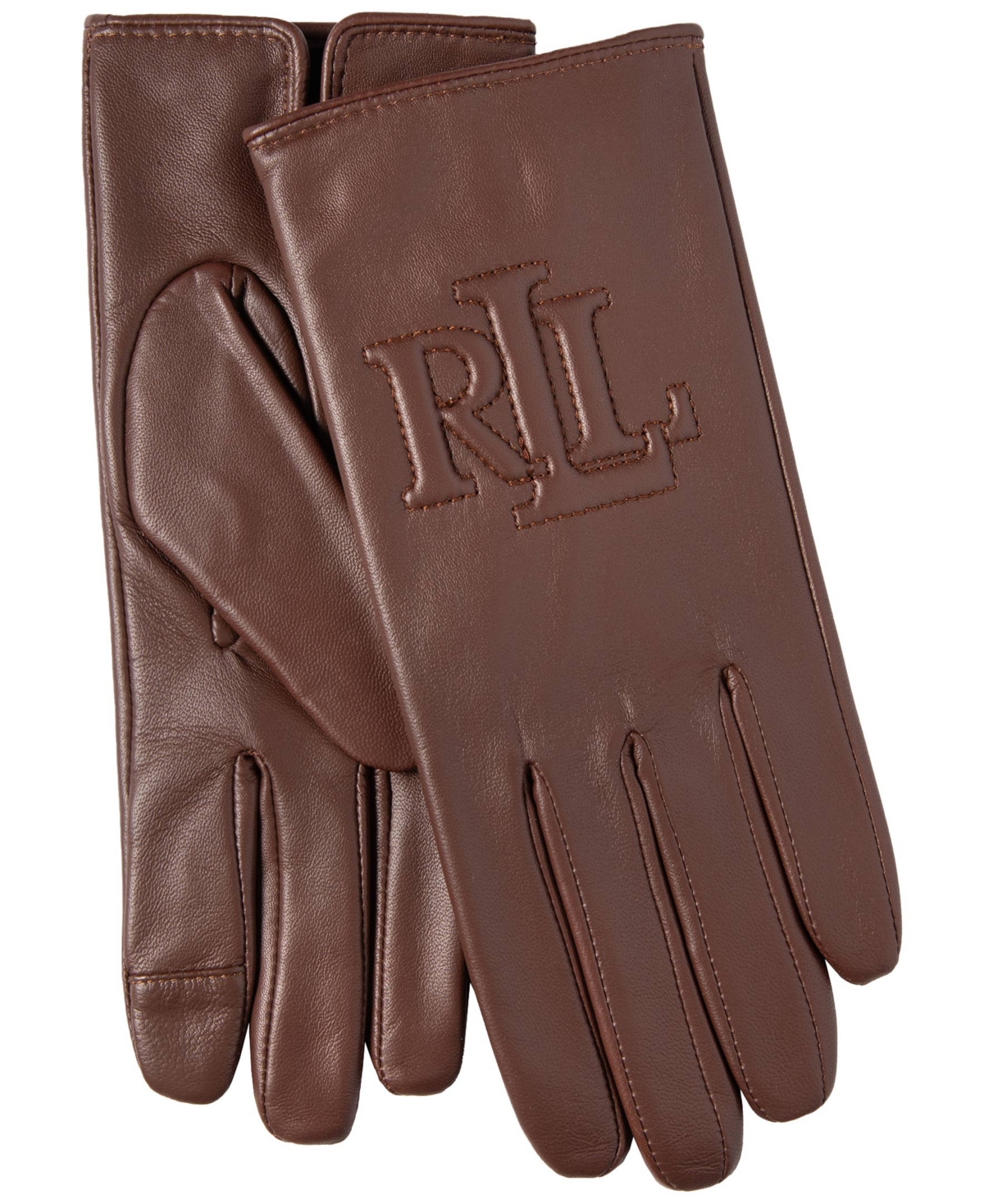 Click here for Lauren Ralph Lauren Raised Logo Leather Touch Glov... prices
