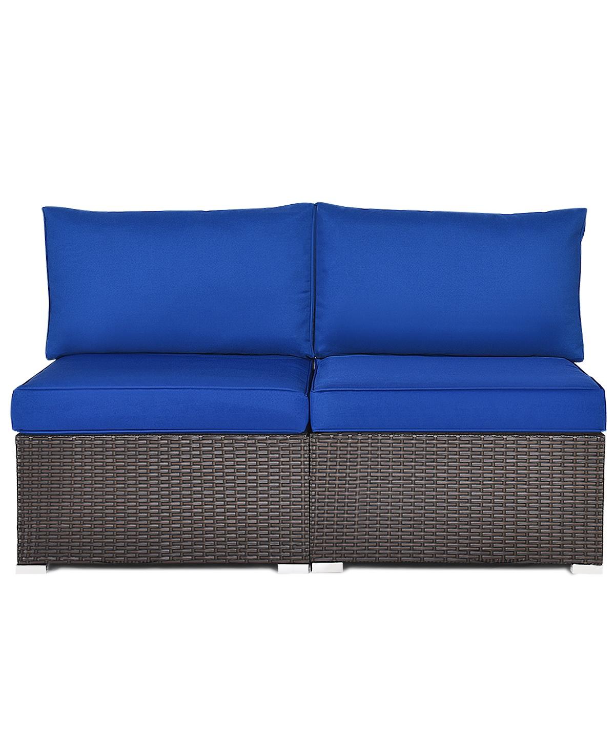 Click here for Sugift 2 Pieces Patio Rattan Armless Sofa Set with... prices