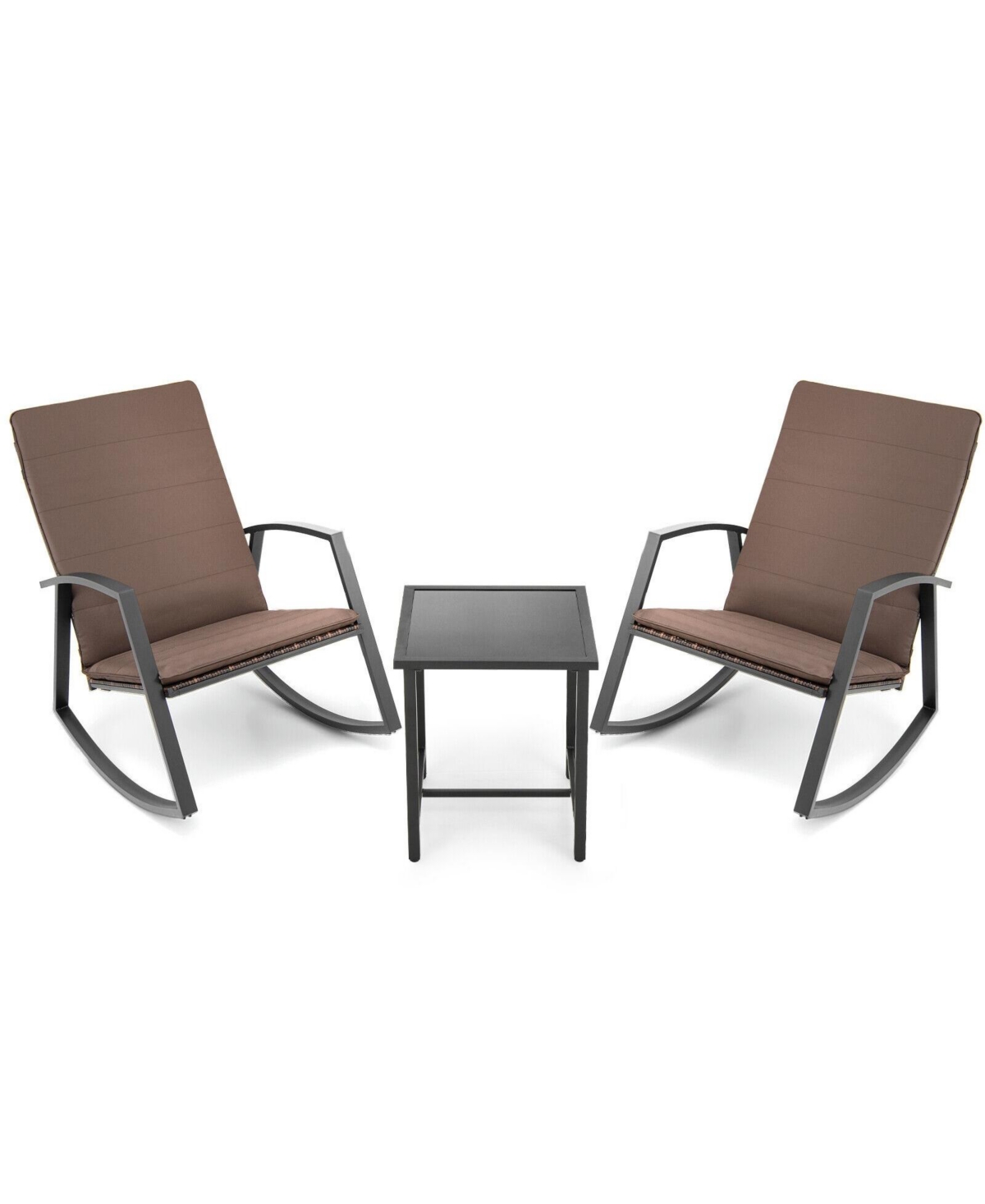 Click here for Vebreda 3 Pieces Patio Rattan Rocking Furniture Se... prices
