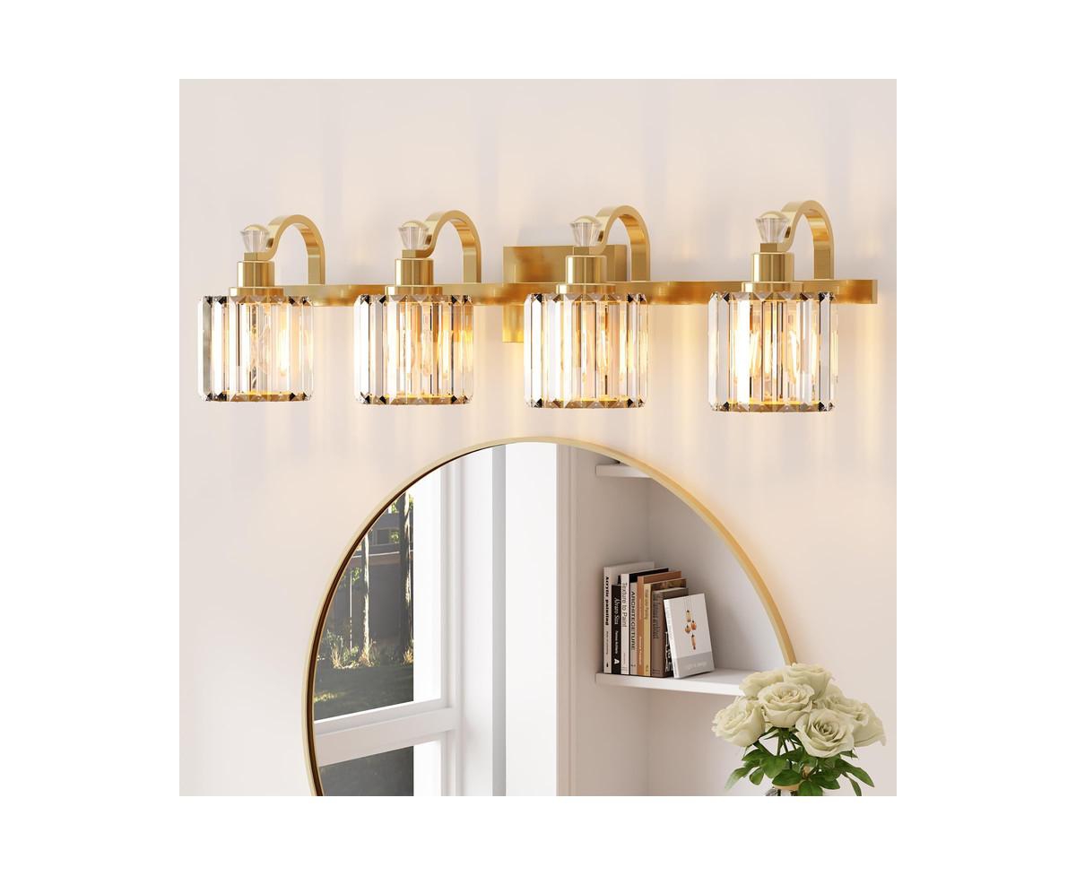 Click here for gaomon Crystal Gold Bathroom Vanity Light 4 Light... prices