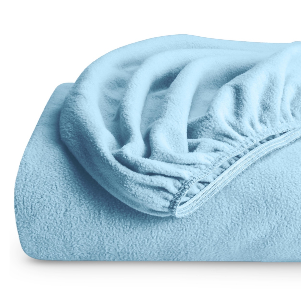 Click here for Bare Home Polar Fleece Fitted Sheet - Light blue prices
