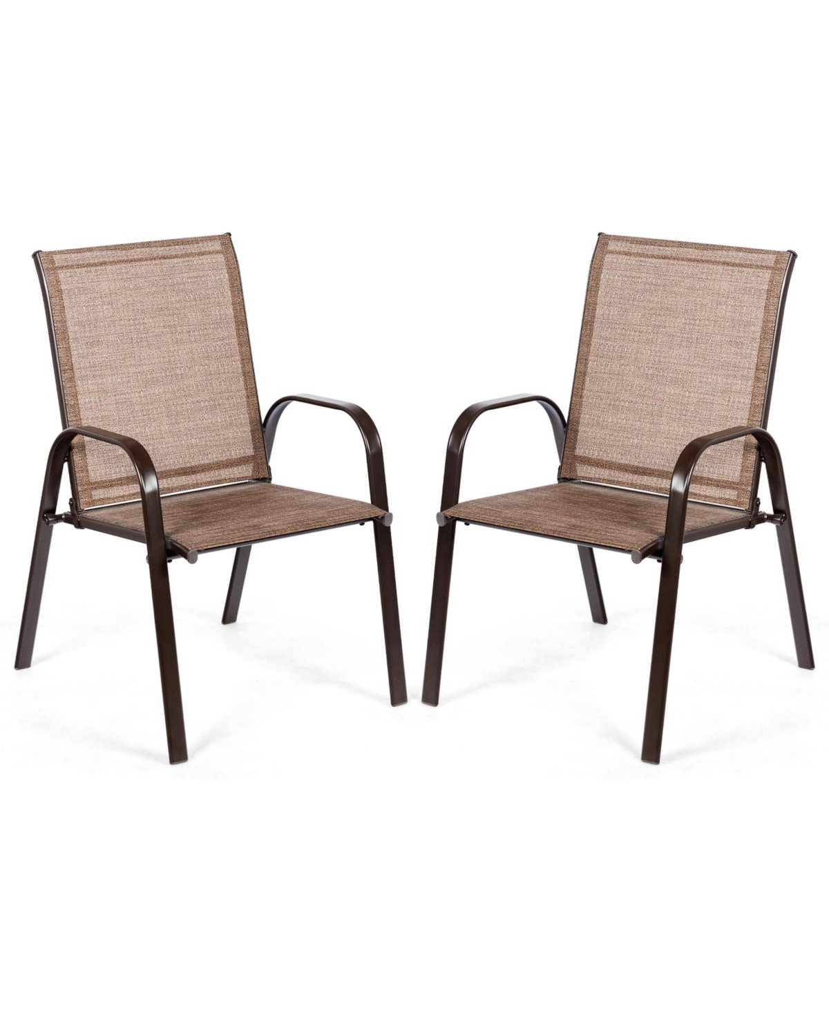 Click here for Sugift 2 Pieces Patio Outdoor Dining Chair with Ar... prices