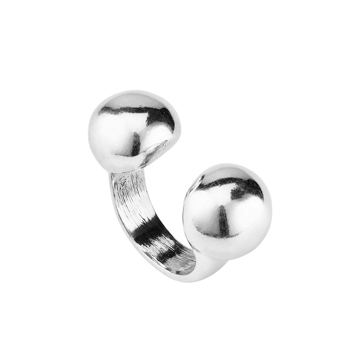 Click here for UNOde50 Open Center Two Balls Zen Clad Metal Ring... prices