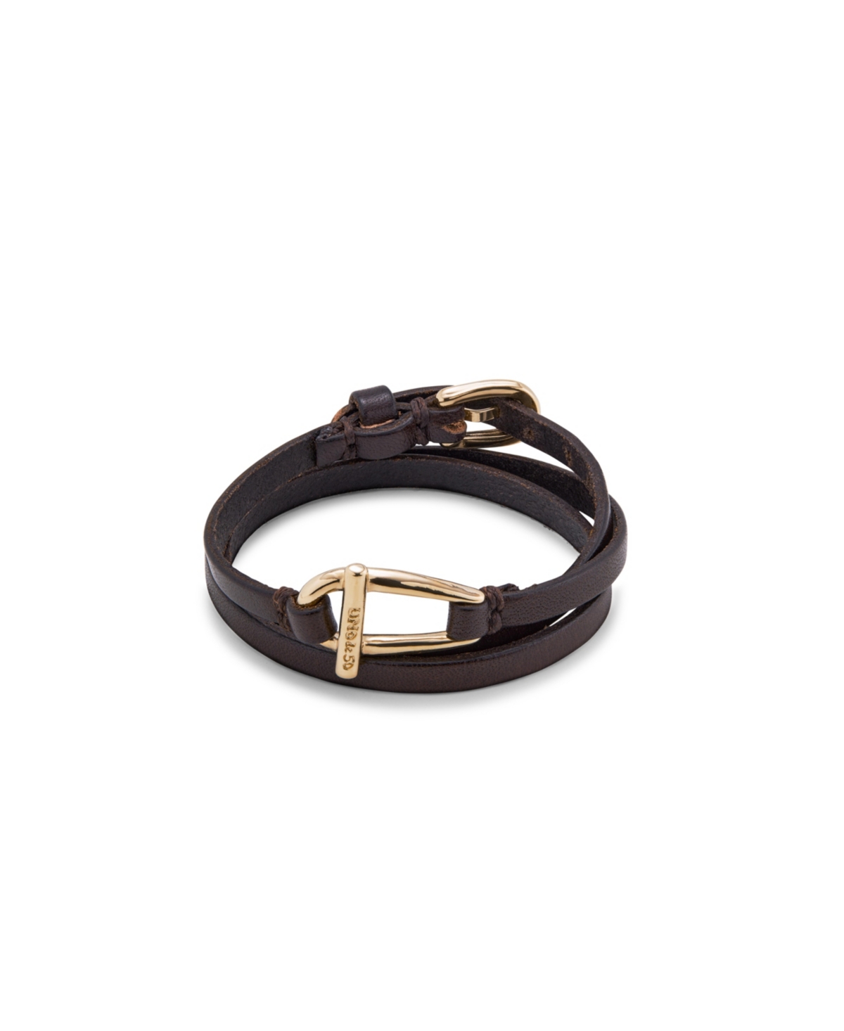 Click here for UNOde50 Small Central Link Leather Bracelet - Gold prices