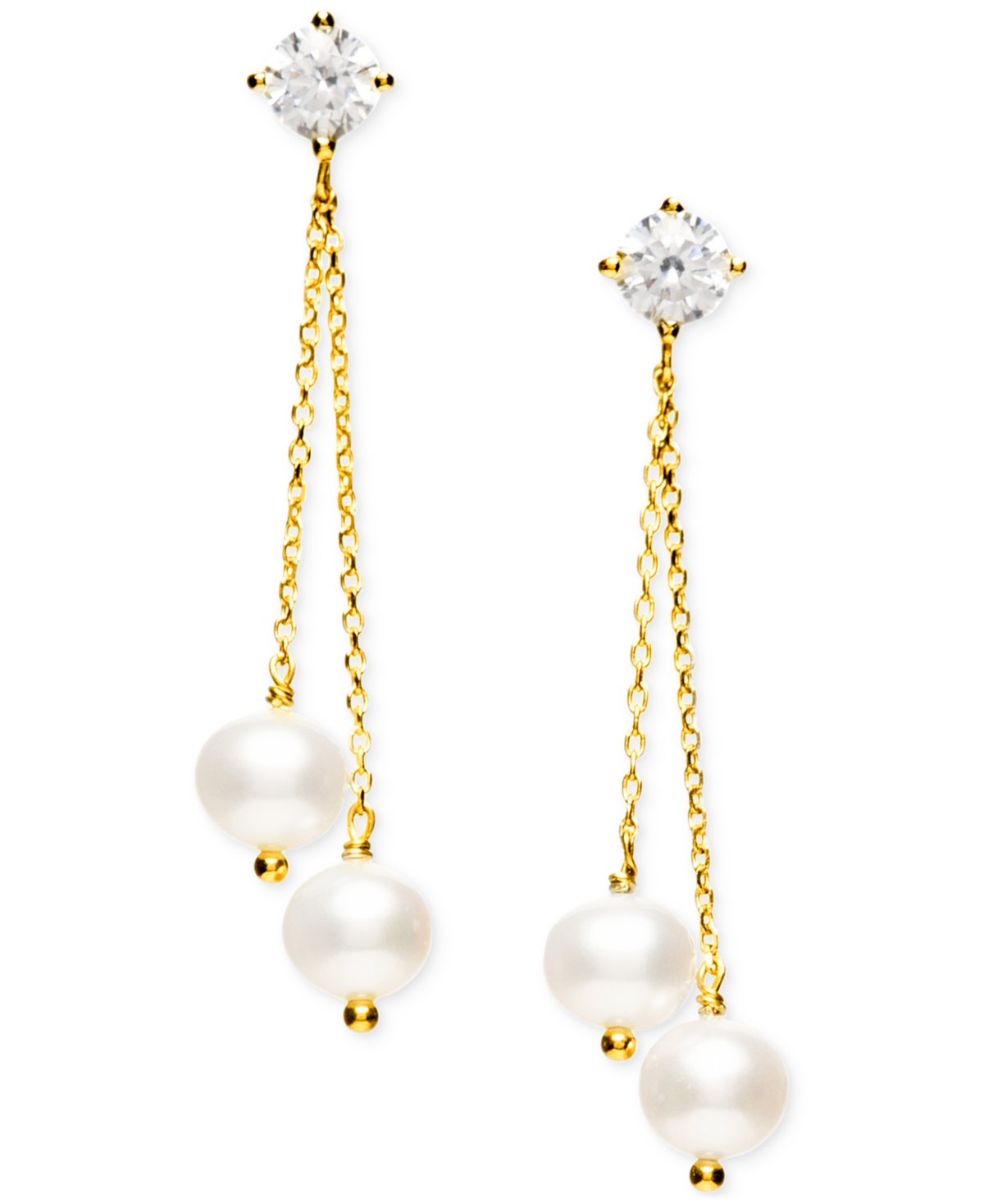 Click here for Cultured Freshwater Pearl (6-6-1/2mm) & Cubic Zirc... prices