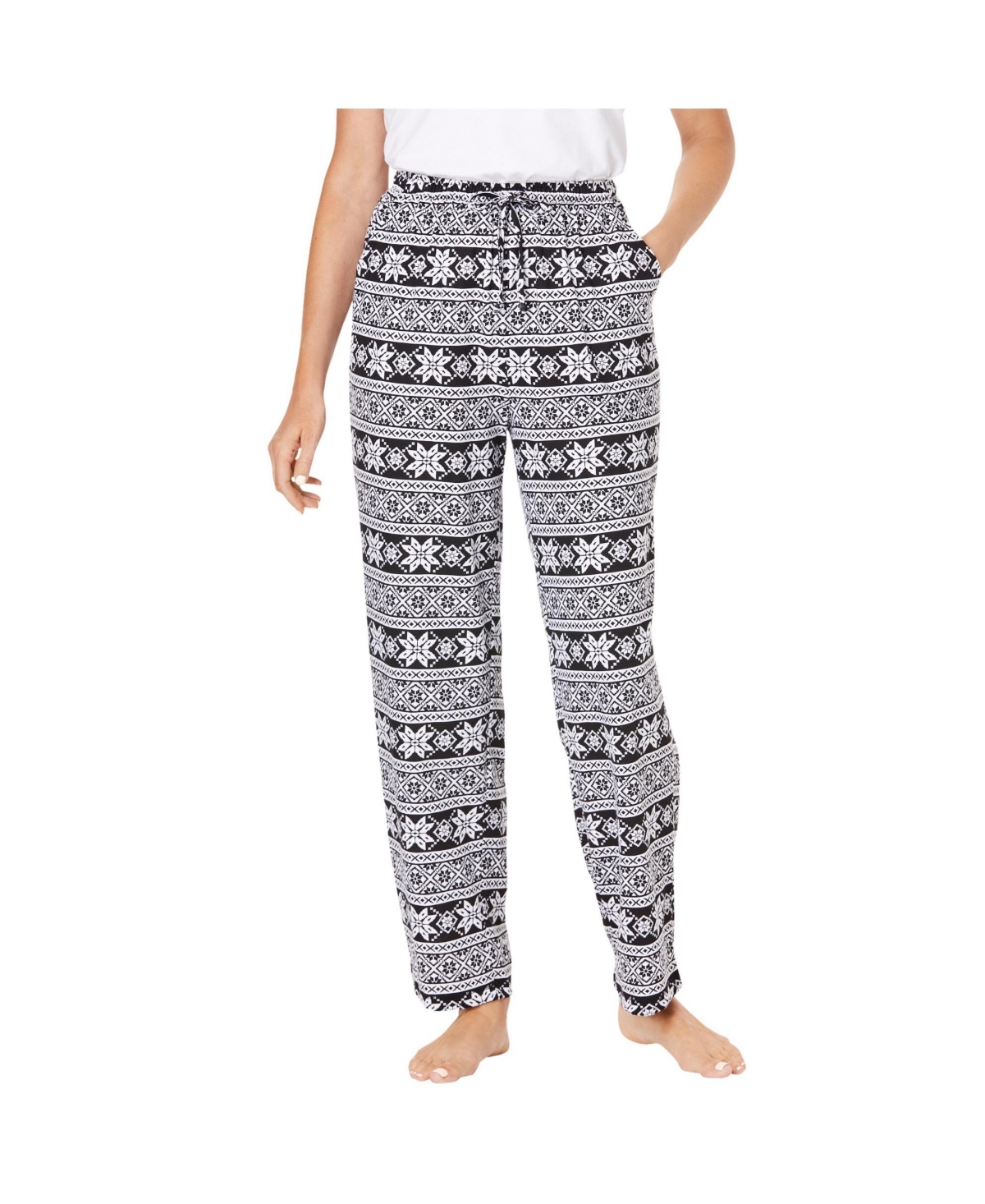 Click here for Dreams & Co. Womens Knit Sleep Pant - Black fair i... prices