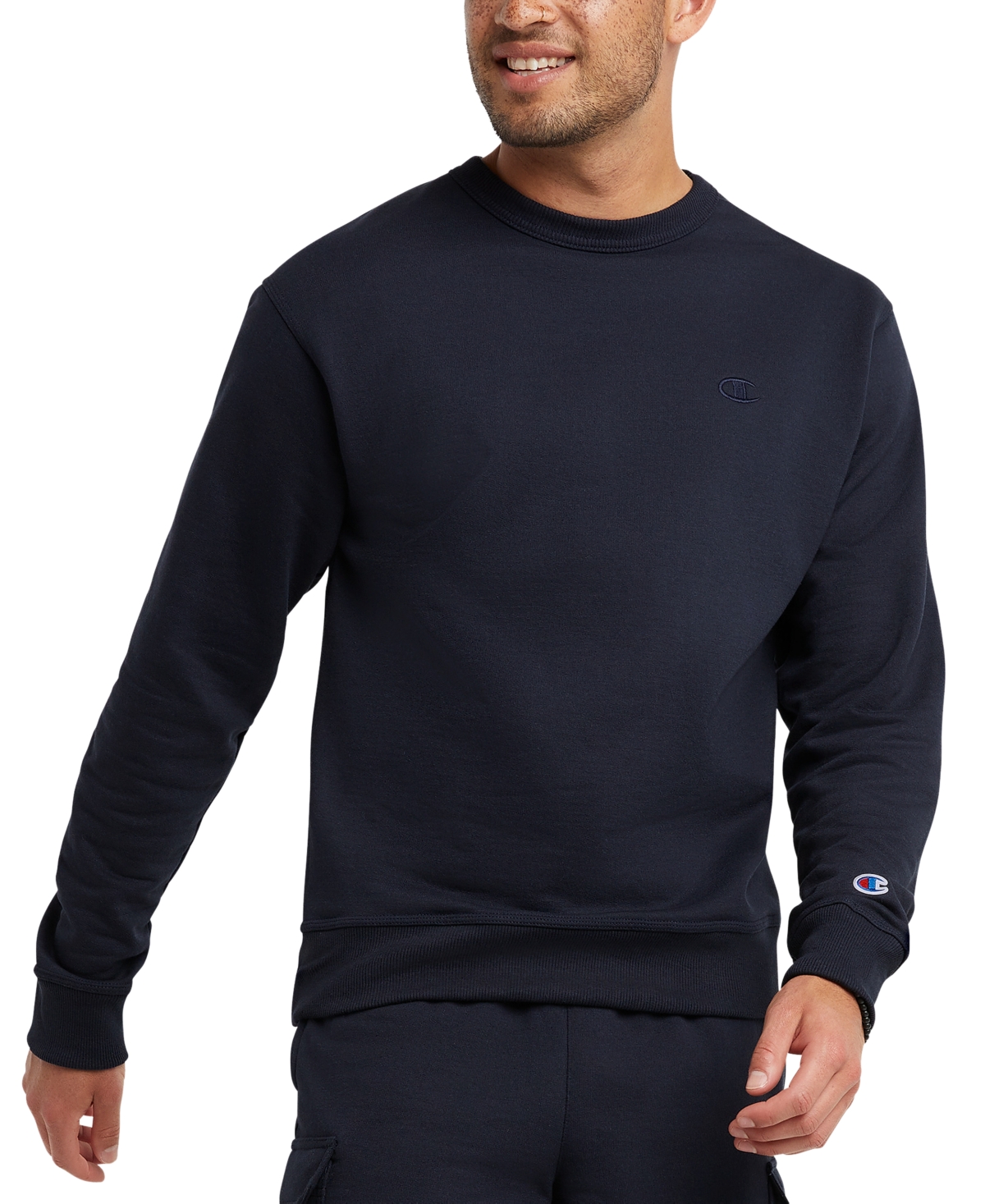 Click here for Champion Mens Powerblend Fleece Sweatshirt - Navy prices