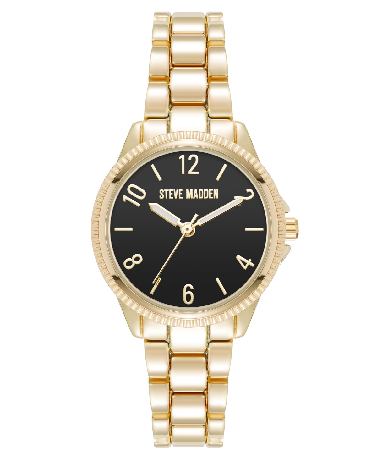 Click here for Steve Madden Womens Everyday Black and Gold-Tone A... prices