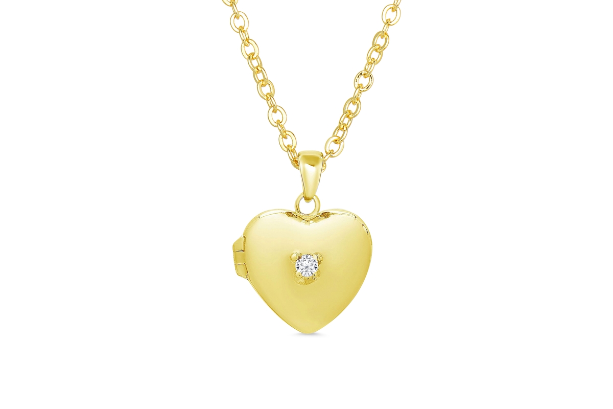 Click here for Lily Nily Girls 18K Gold Plated Cz Heart Locket Ne... prices