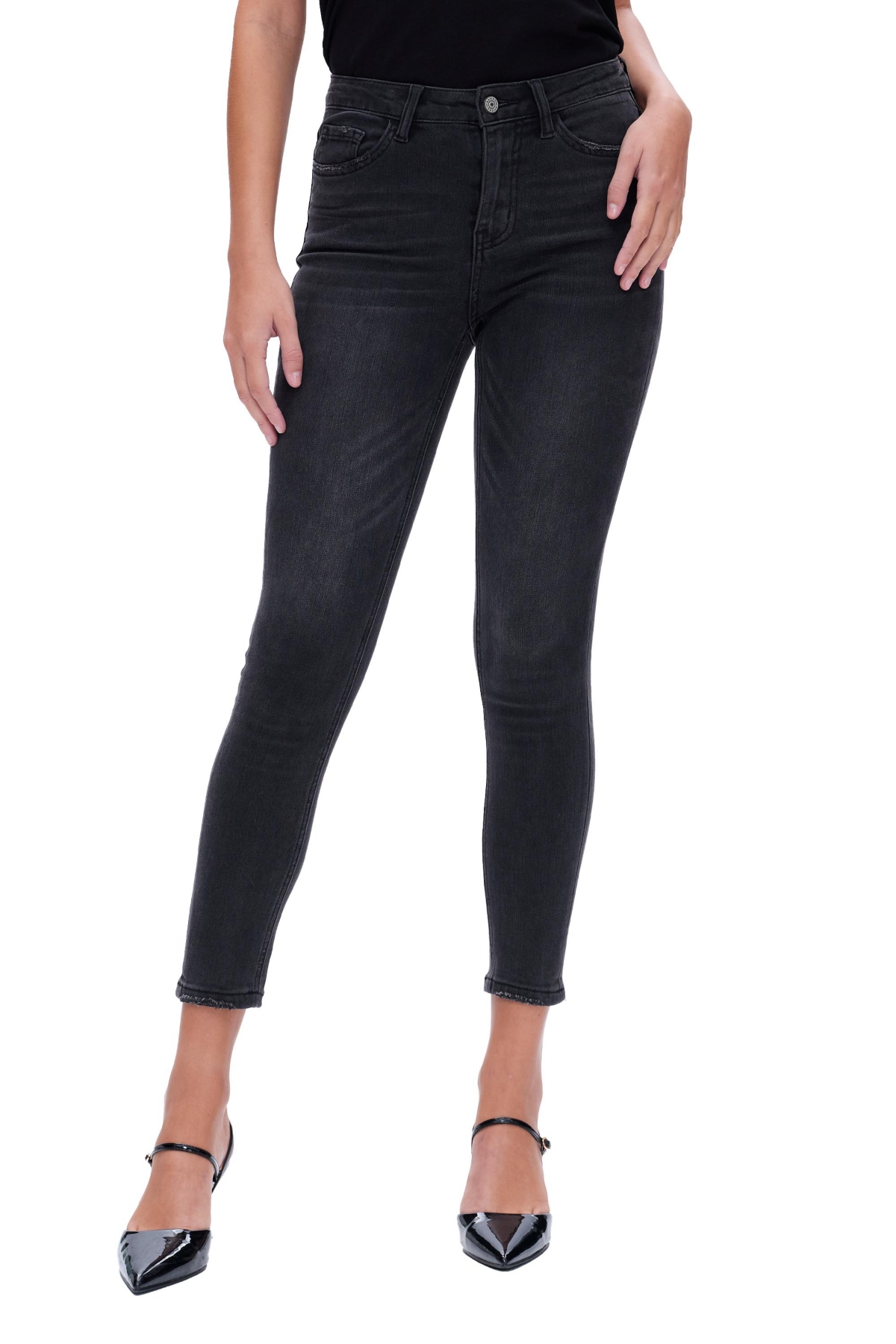 Click here for Bayeas High Rise Black Skinny Ankle Jean - Blackie prices